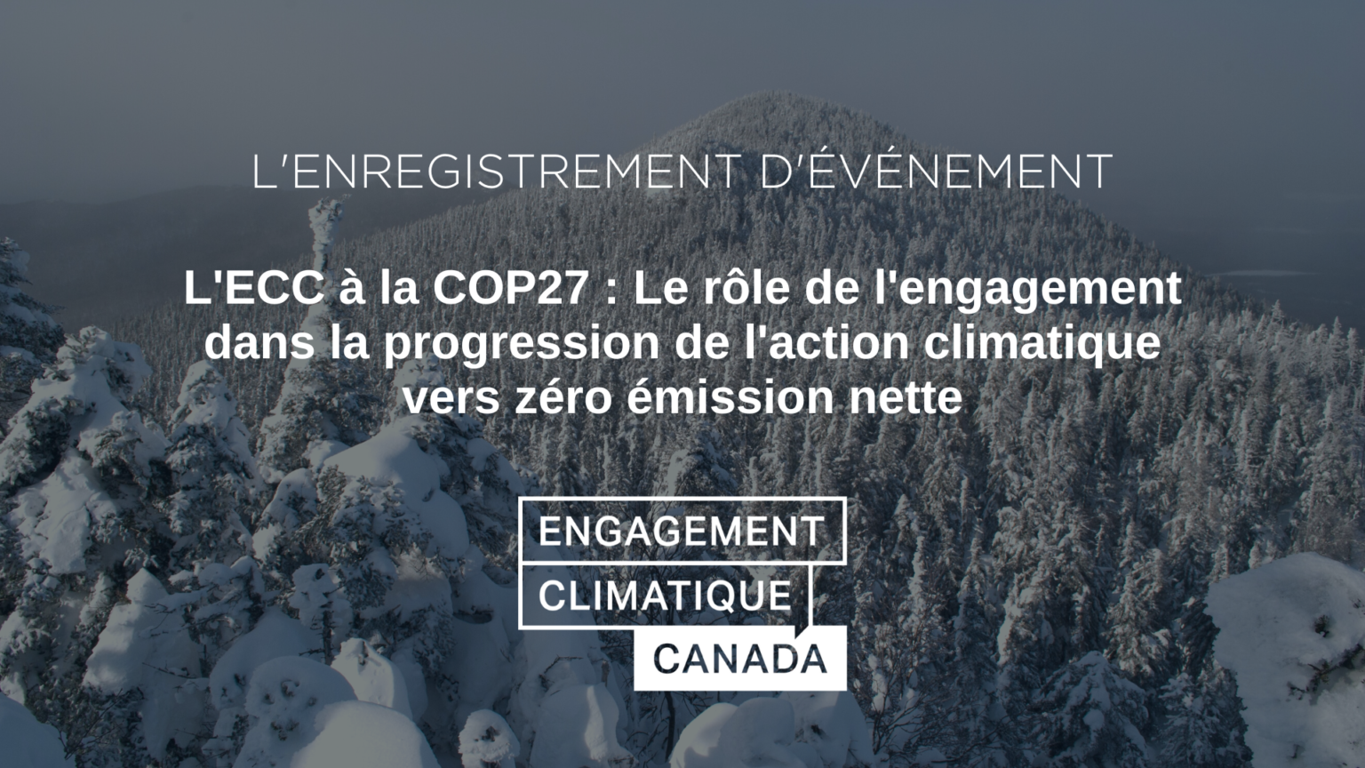 L’ECC à la COP27: Le rôle de l’engagement dans la progression de l ...